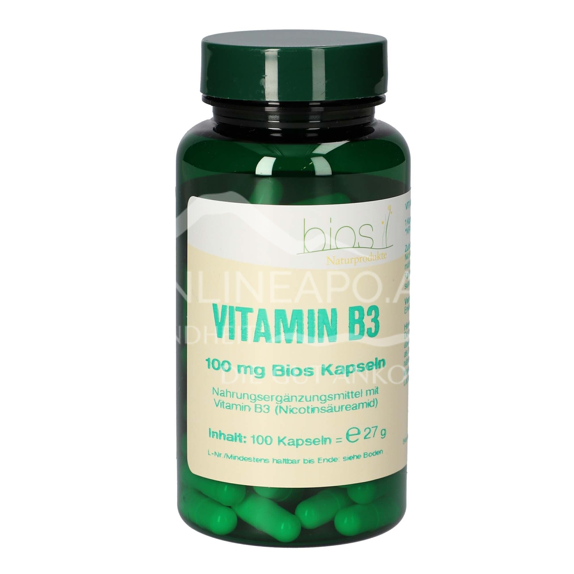 Bios Vitamin B3 100 mg Kapseln | schnell günstig geliefert